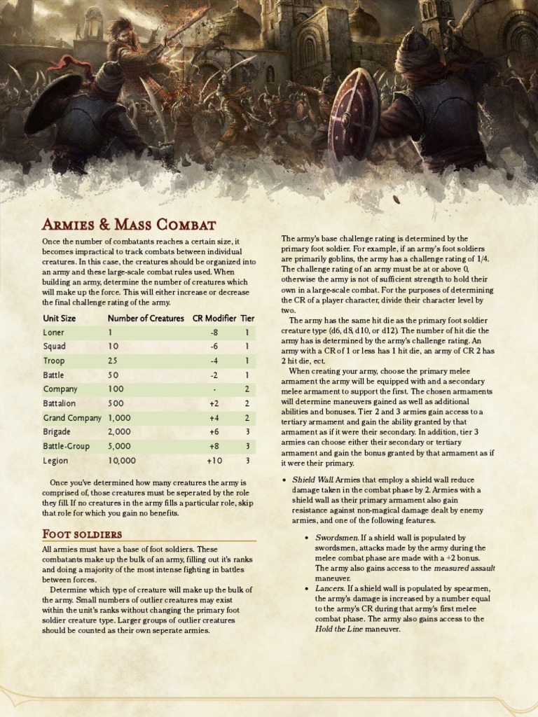 Rules - Mass Combat | PDF | Siege | Maneuver Warfare
