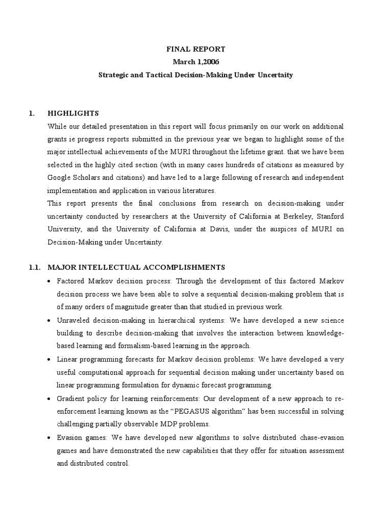 Resume Akmen (KELOMPOK 3) - Strategic and Tactical Decision-Making Under Urcentainty | PDF ...