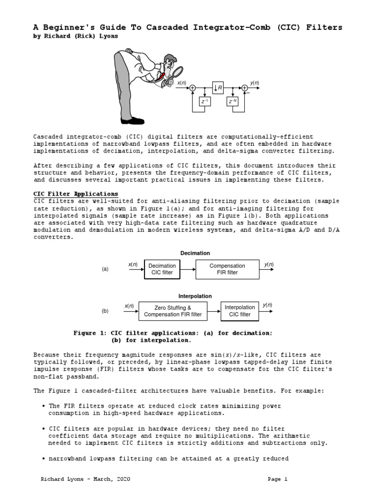 A Beginners Guide To Cascaded Integrator Comb Cic Filters Download Free Pdf Sampling 