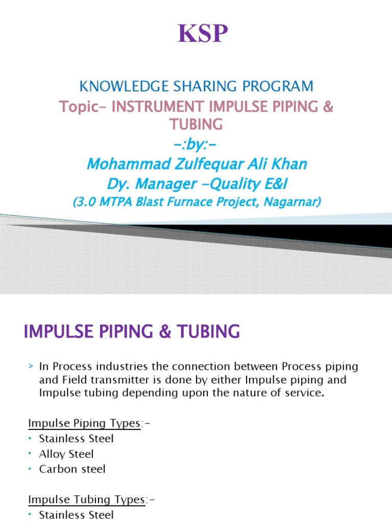 Instrument Impulse Piping & Tubing Guide | PDF | Steel | Alloy