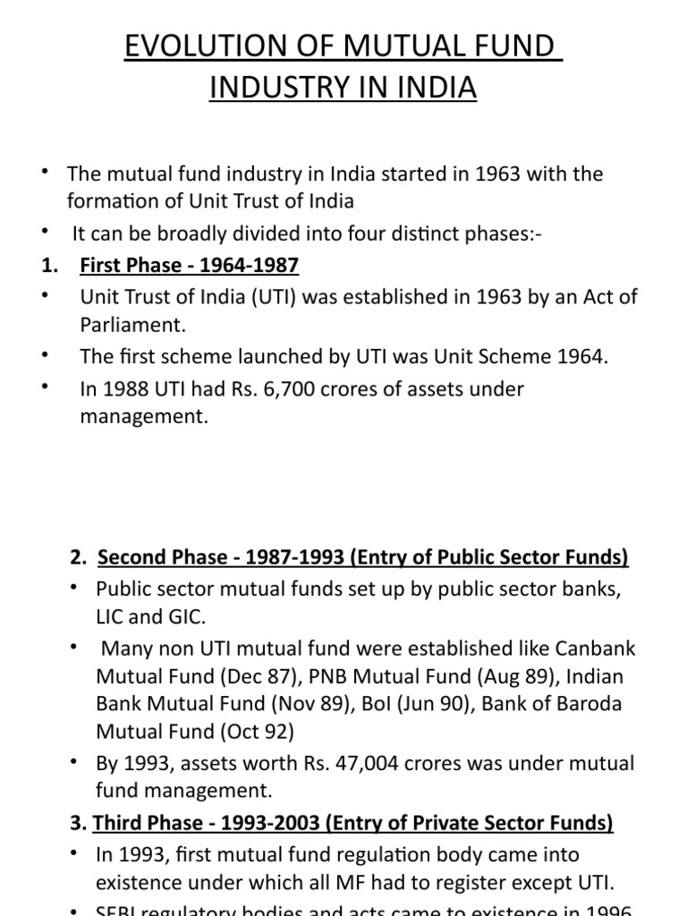 Evolution of Mutual Fund | PDF