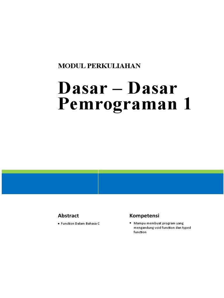 Fungsi dalam Pemrograman C++ | PDF | Metode & Bahan Ajar