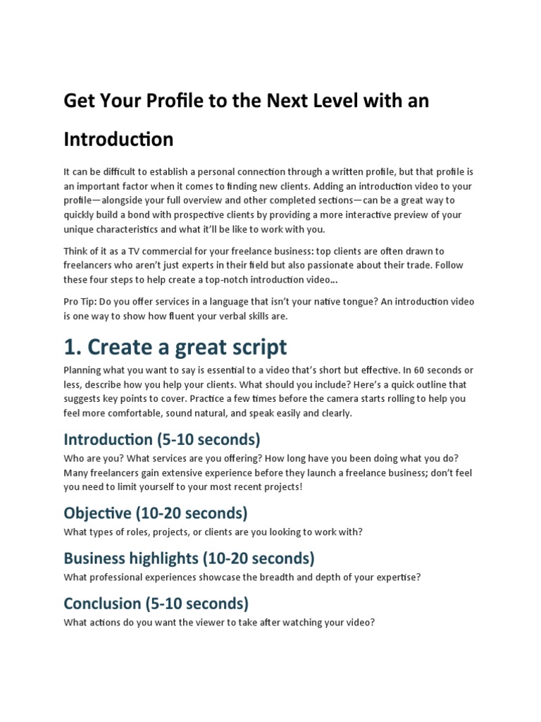 Getting Your Profile To Next Level | PDF | Expert | Freelancer