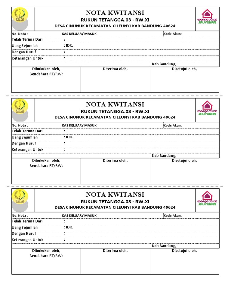 Kwitansi RT 007 | PDF