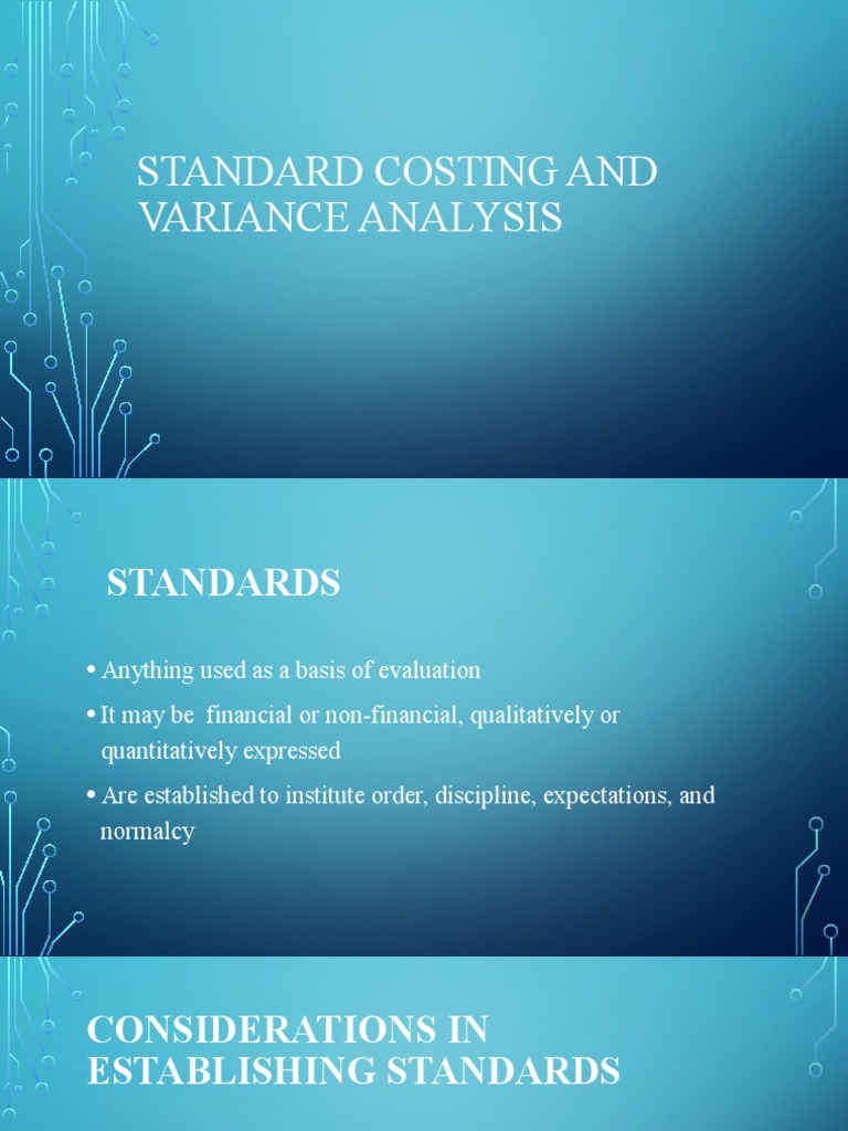 Standard Costing and Variance Analysis Explained | PDF | Variance ...