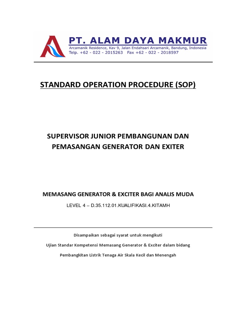 KITAMH L4 SOP PT ADM - Bambang Suprihono | PDF
