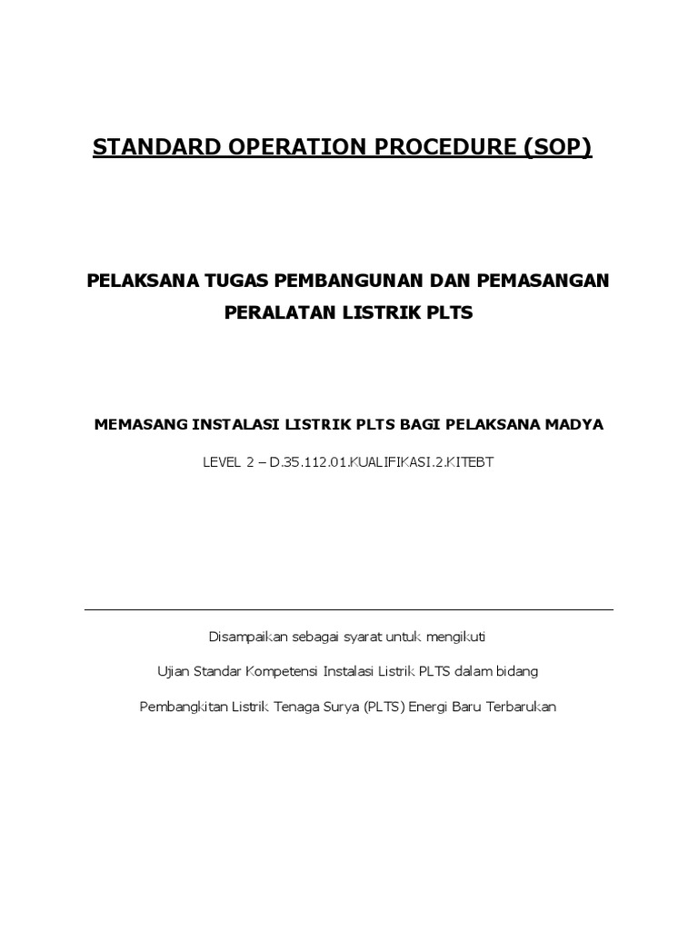 Pemasangan Instalasi PLTS Off-Grid | PDF | Teknologi & Rekayasa