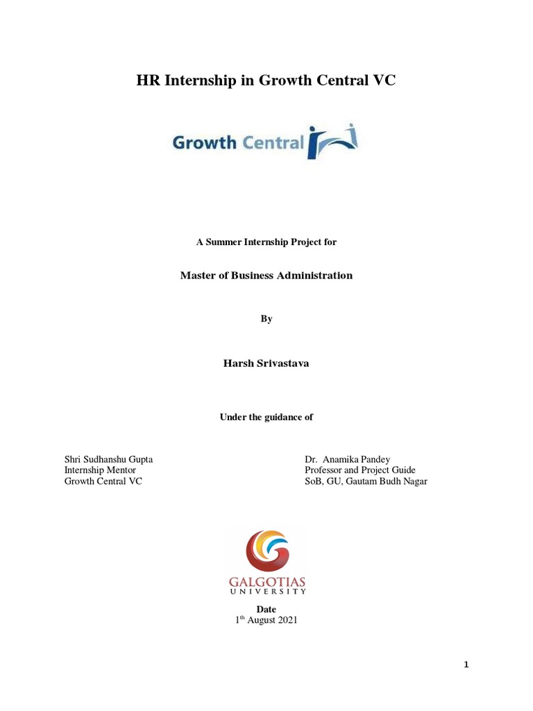 HR Internship Report 1 | PDF | Recruitment | Human Resource Management