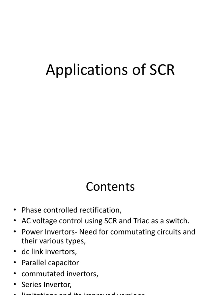 SCR Applications Notes | Download Free PDF | Rectifier | Electrical ...