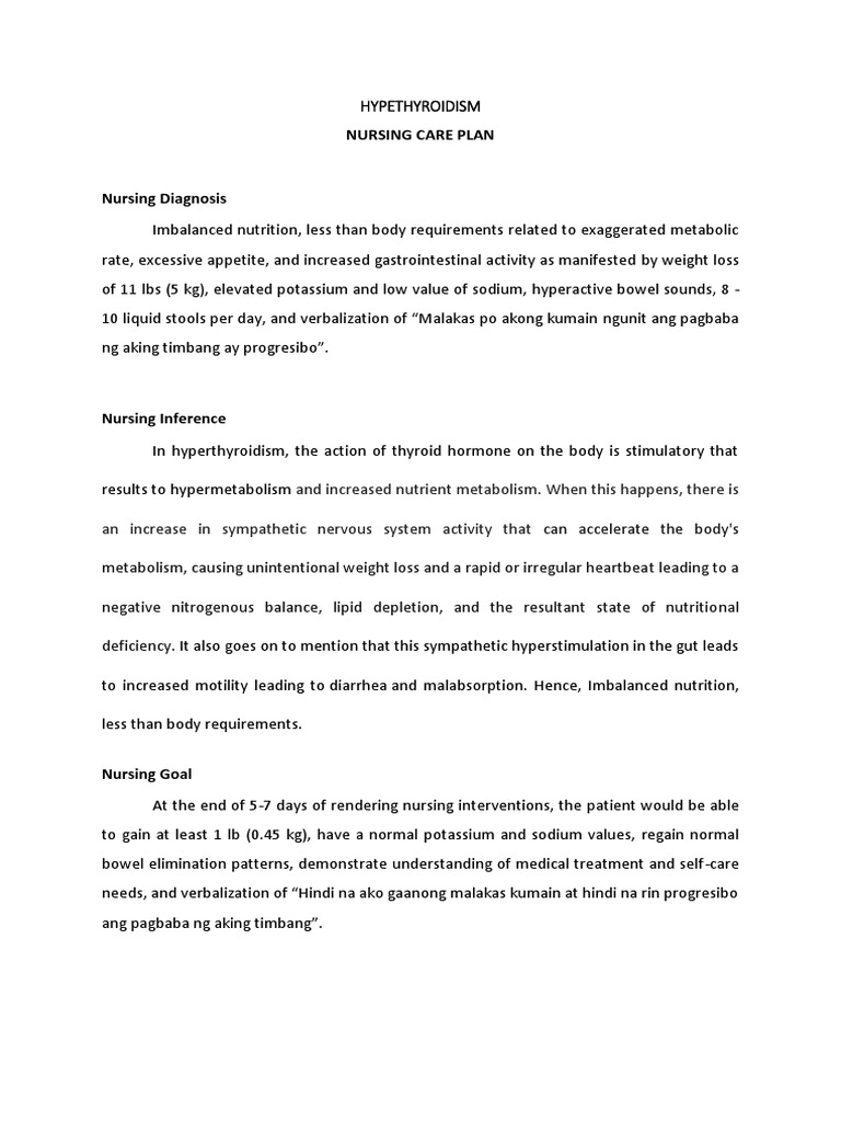 Hyperthyroidism NCP Drugstudy | PDF | Diarrhea | Clinical Medicine