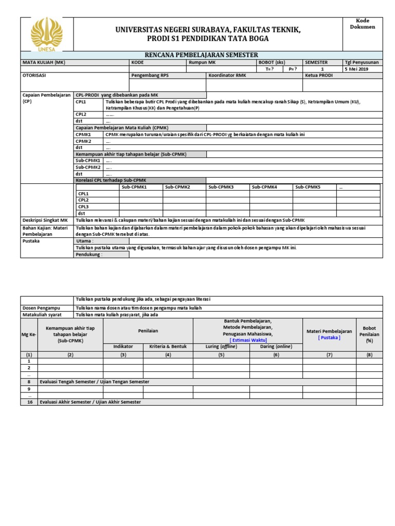 Format RPS Obe | PDF