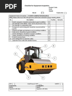 Plate Compactor Inspection Checklist | PDF | Technology & Engineering
