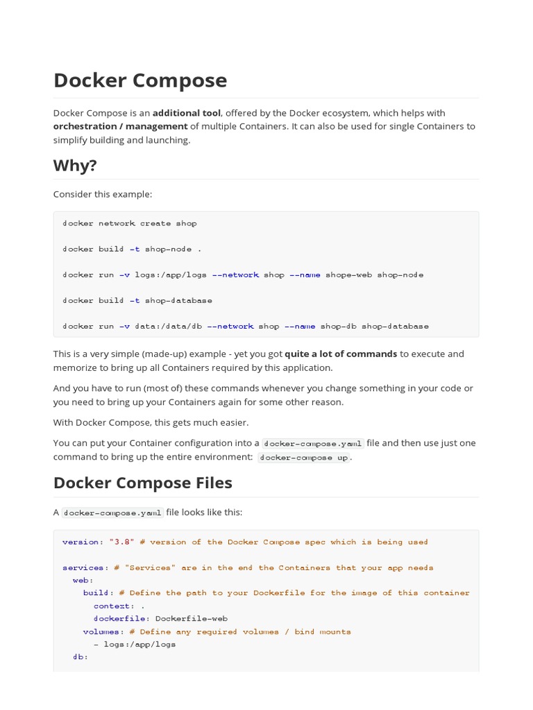 Cheat Sheet Docker Compose Pdf Operating System Families