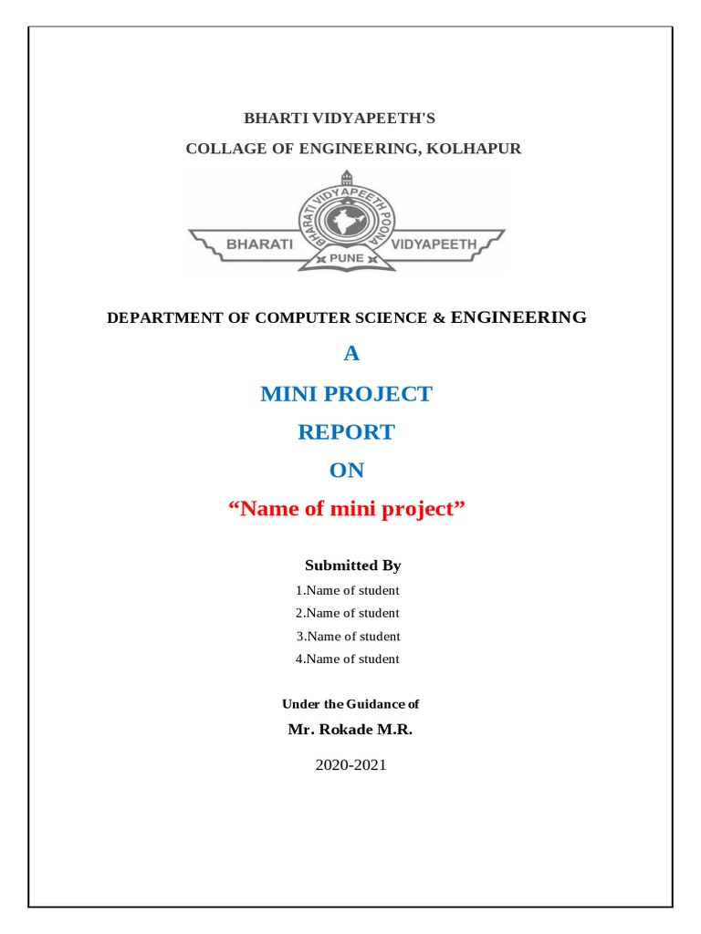 Mini Project Report | PDF | Computer Science | Computing