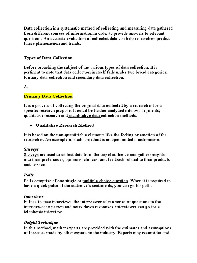 An In-Depth Examination of Primary and Secondary Data Collection ...