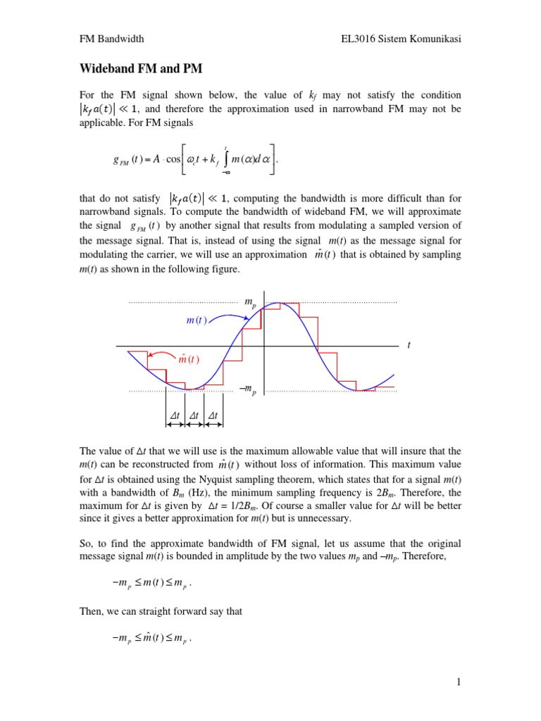 Kuliah 2c Siskom FM PM | PDF | Frequency Modulation | Bandwidth (Signal ...