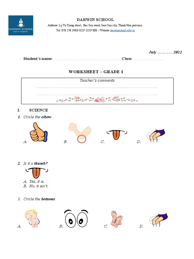 Worksheet - Grade 1: July .. 2021 | PDF | Home & Garden