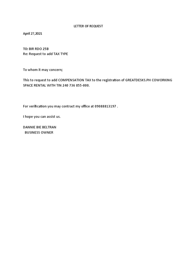 Letter of Request | PDF