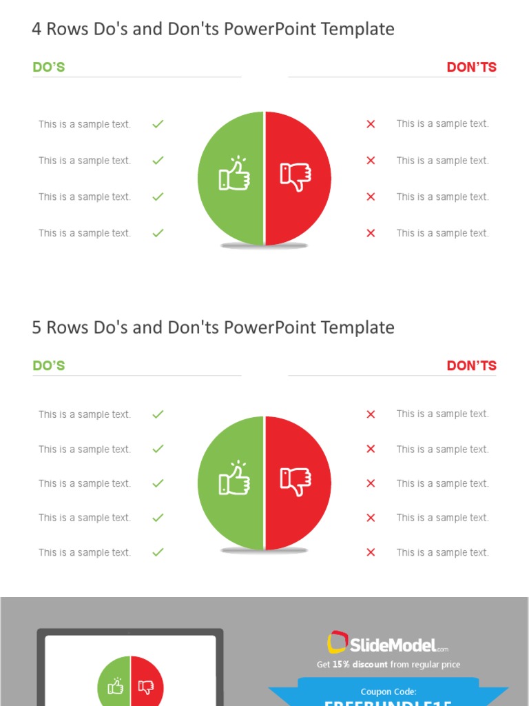 4 Rows Do'S and Don'Ts Powerpoint Template | PDF