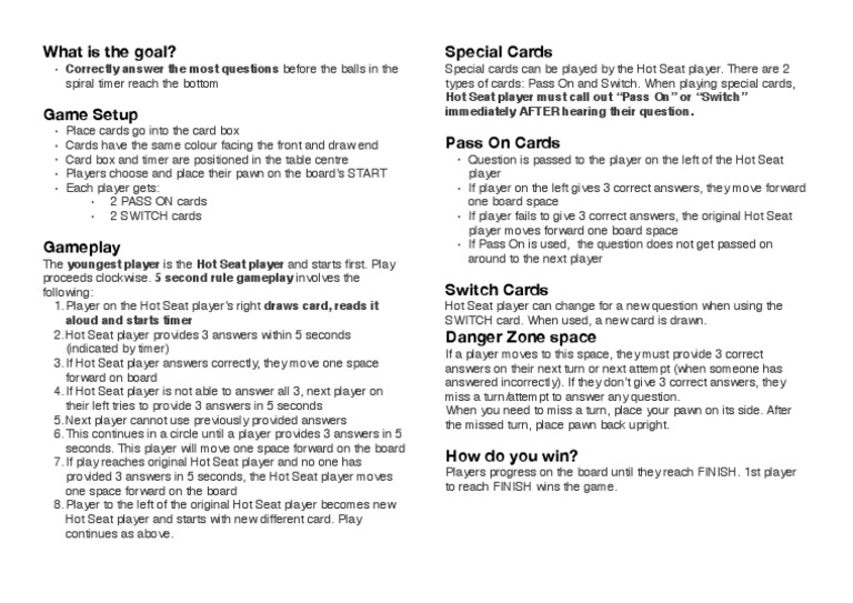 5 Second Rule Rules | PDF | Gaming | Games Of Mental Skill