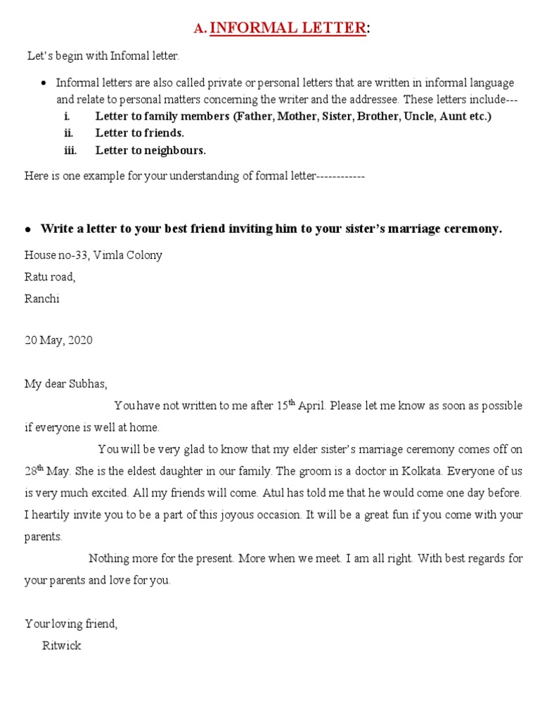Informal Letter | PDF