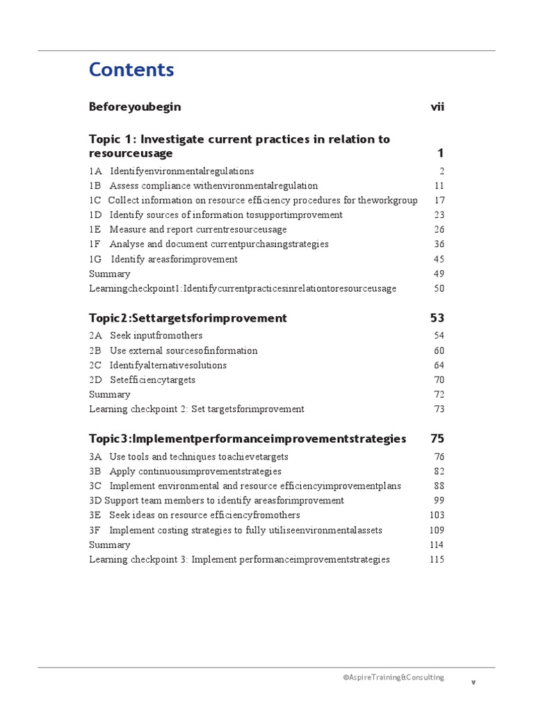 Implement and Monitor Environmentally Sustainable Work Practices | PDF ...