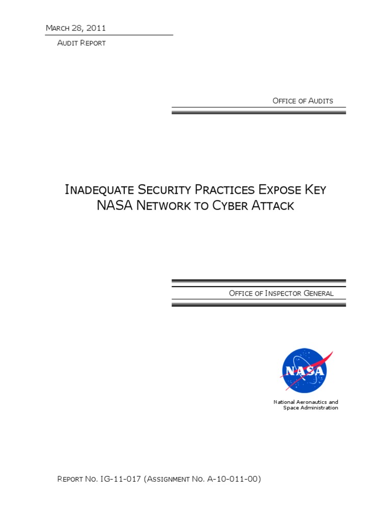 NASA Cybersecurity Report | PDF | Computer Security | Security