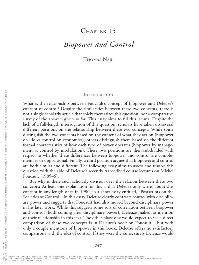 Biopower and Control | PDF | Michel Foucault | Gilles Deleuze
