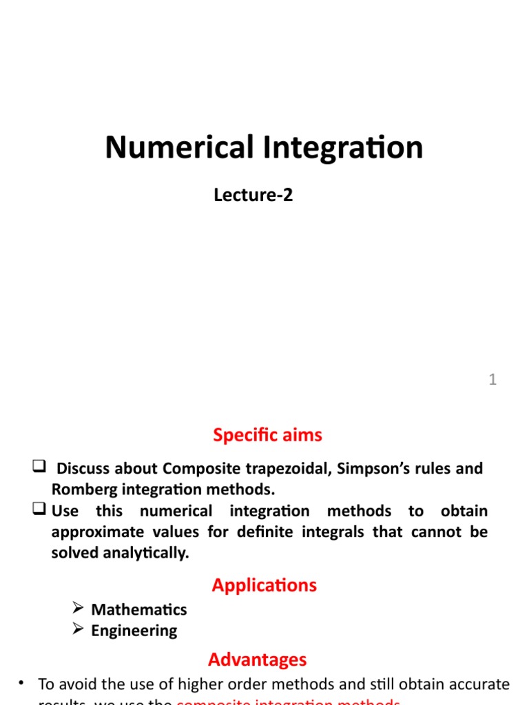 Ch8 (2) Numerical Integraton | PDF | Integral | Algorithms