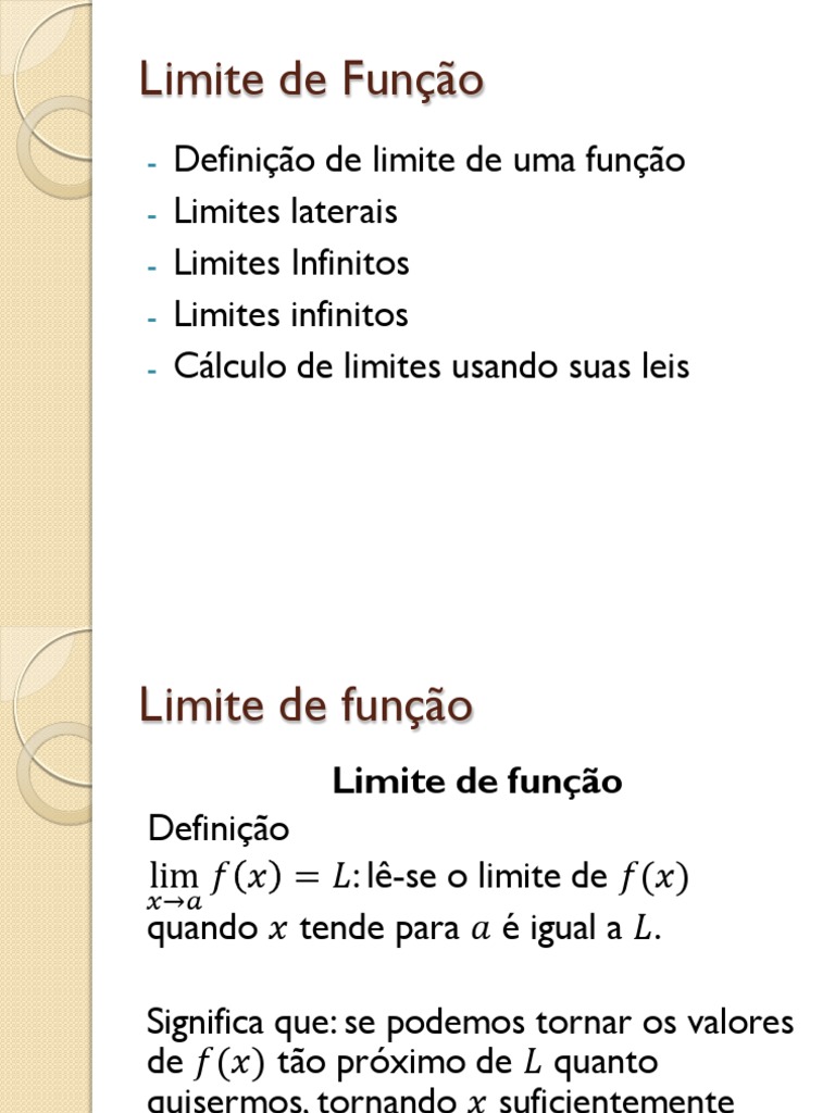 Limite de Função | PDF | Limite (Matemática) | Relações matemáticas