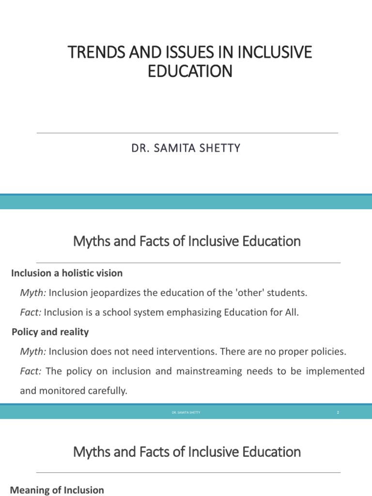 Session 5 Trends and Issues in Inclusive Education | PDF | Inclusion ...
