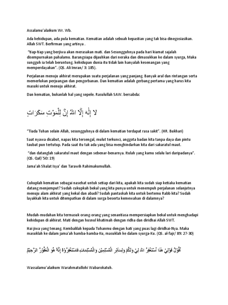 Kultum Kematian | PDF