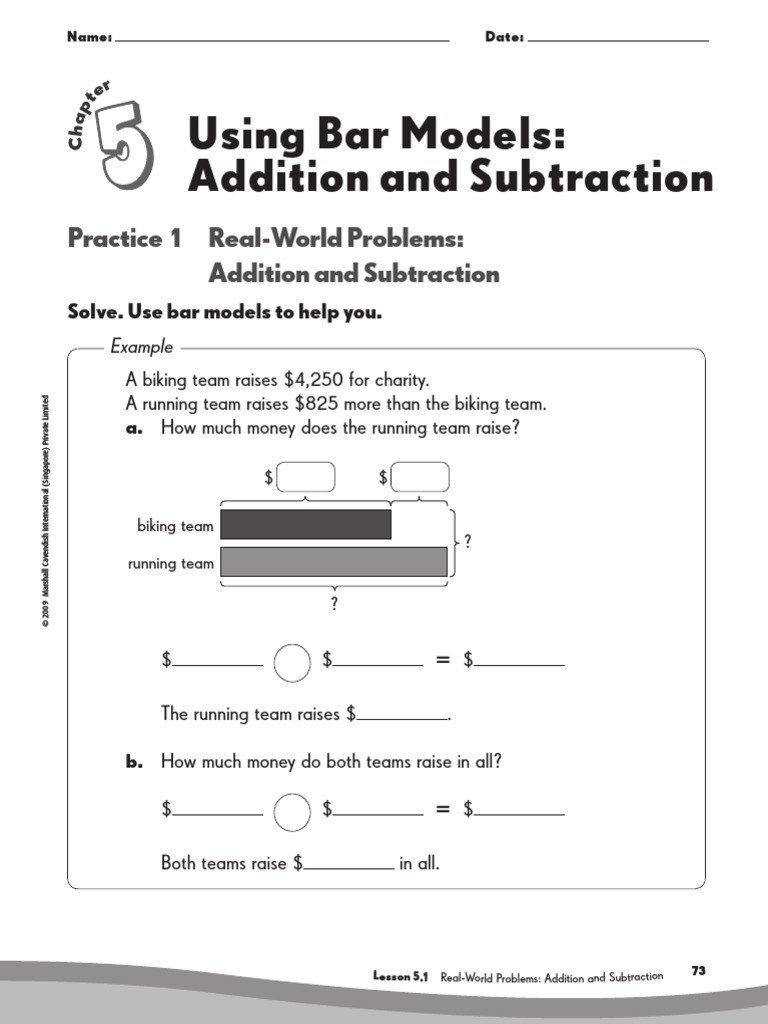 Using Bar Models: Addition and Subtraction | PDF