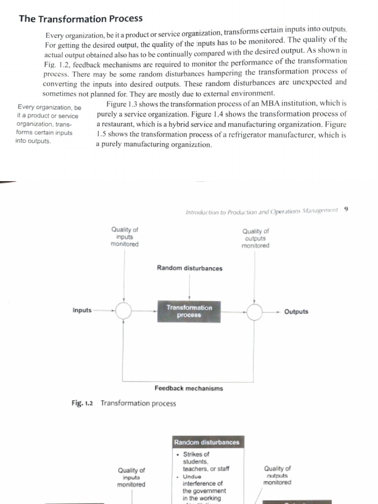The Transformation Process | PDF | Operations Management | Feedback