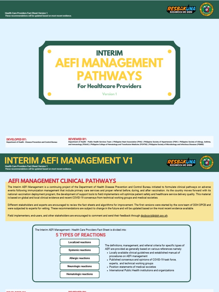 1 - AEFI Management - May 6, 2021 | PDF | Vertigo | Hypertension