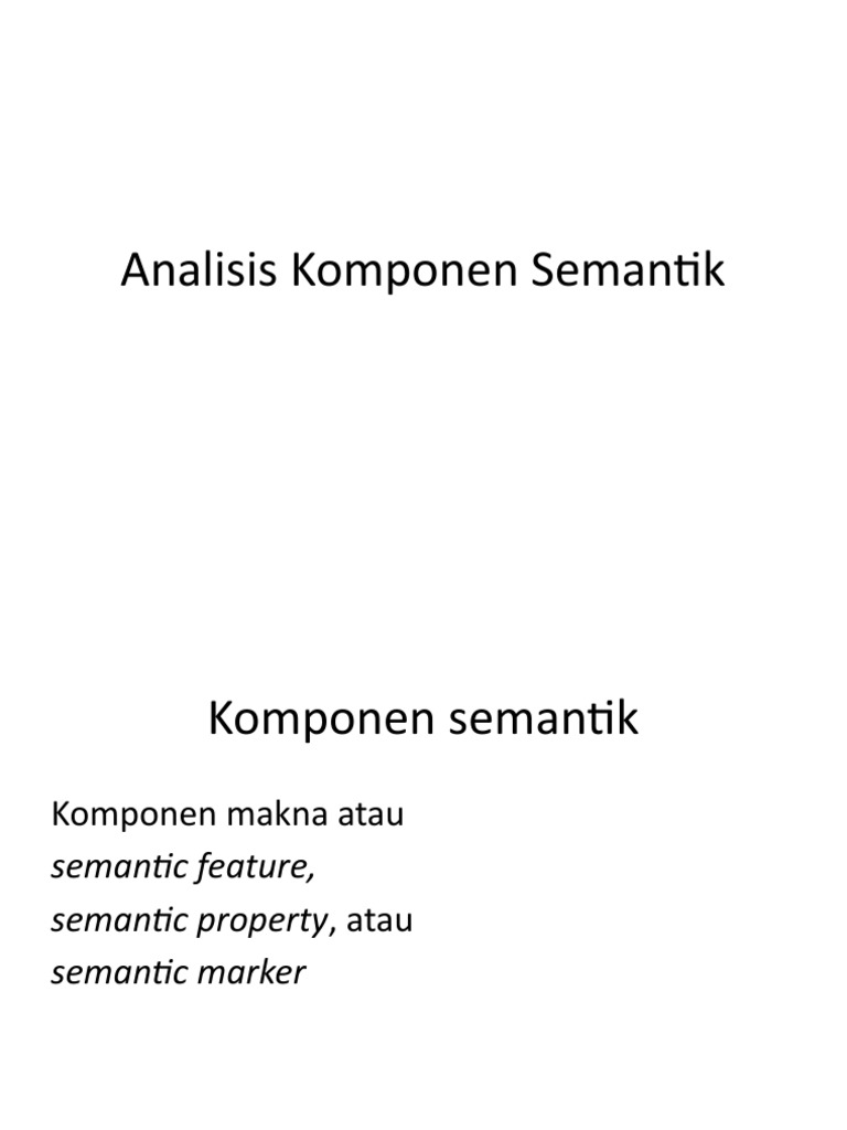 Analisis Komponen Semantik | PDF