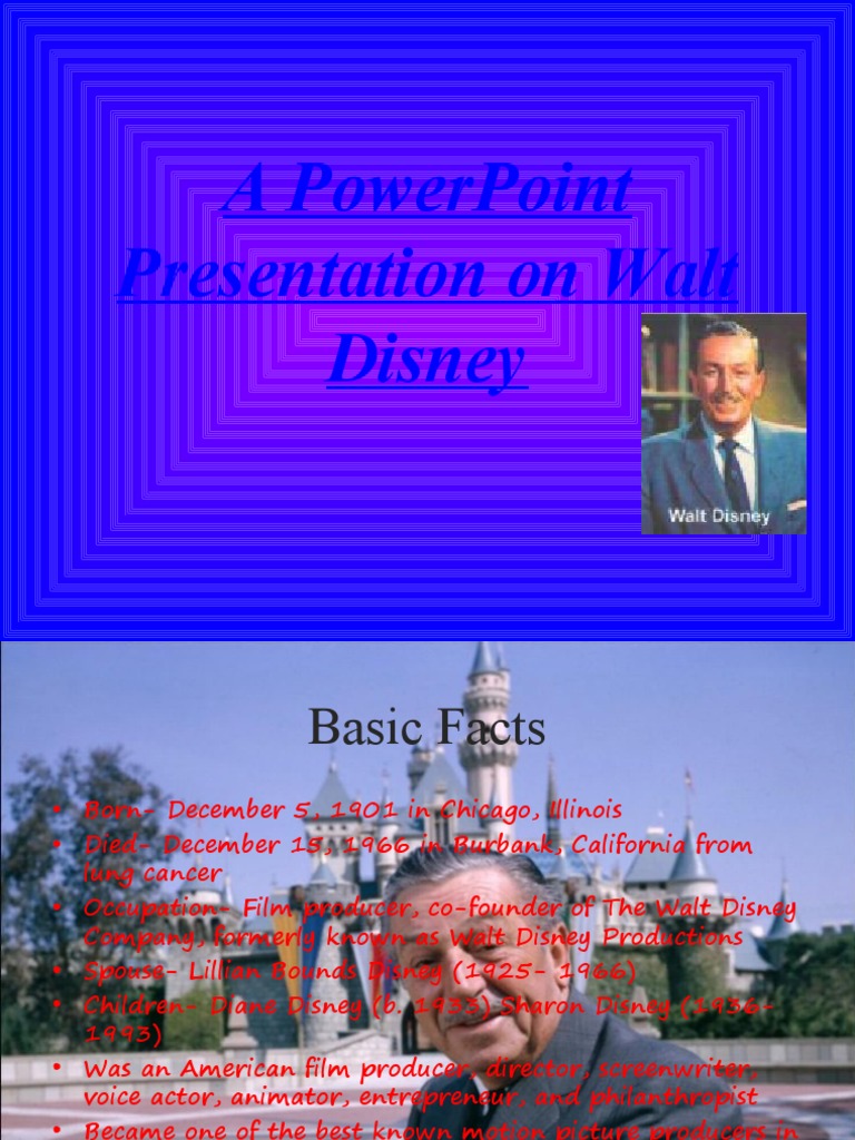 Walt DIsney Presentation | PDF | Walt Disney | Cartoon