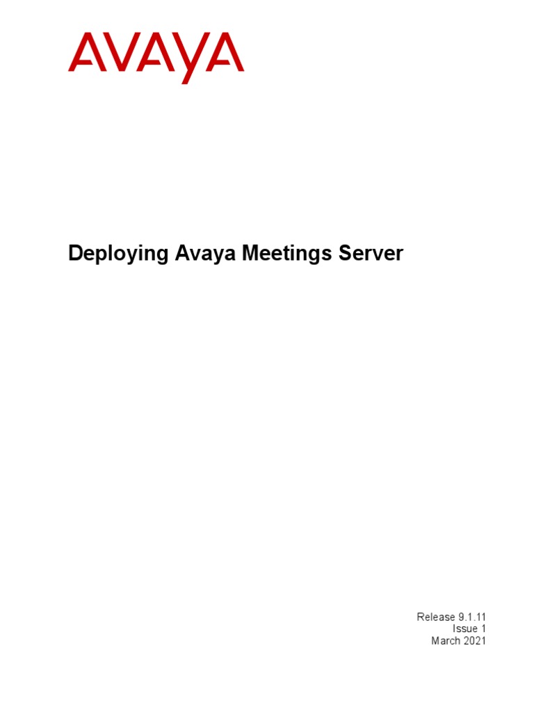 Deploying Avaya Meetings Server | PDF | Proxy Server | Public Key ...