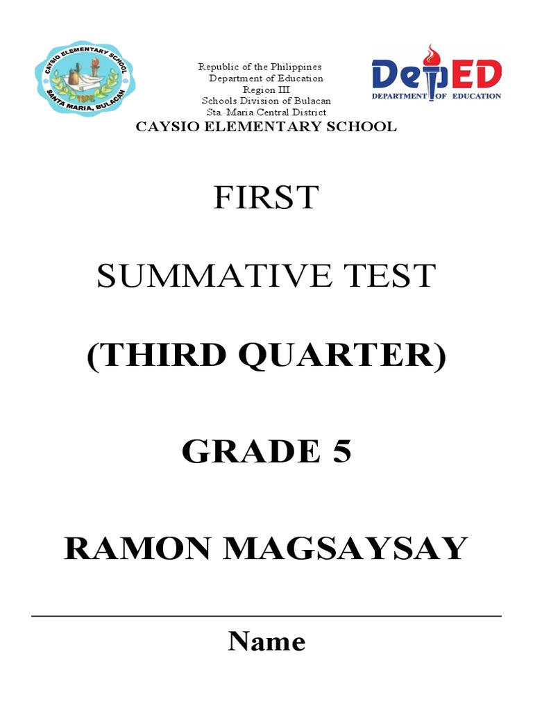 1st SUMMATIVE TEST 3RD QUARTER | PDF