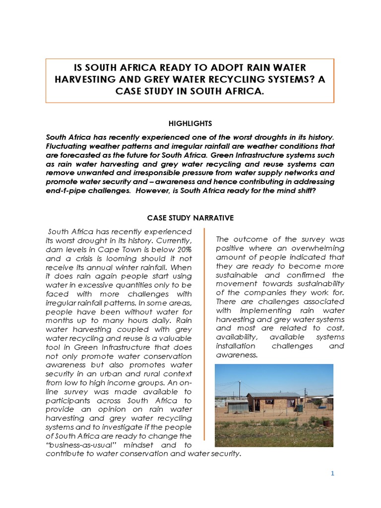 South Africa's Water Crisis Solutions: A Case Study | PDF | Green ...