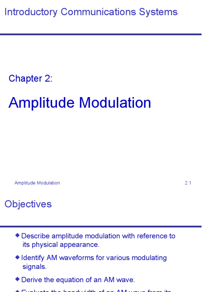 ET275 Unit 2 - Lesson Plan - Slides | PDF | Frequency Modulation ...