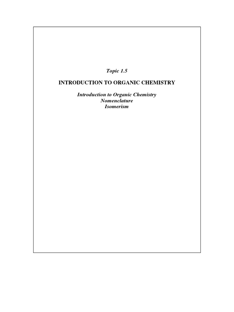 Introduction to Organic Chemistry Basics | PDF | Chemical Bond | Molecules