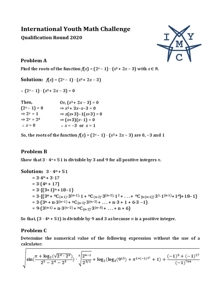 Solution IYMC Qualification Round 2020 | PDF | Area | Number Theory
