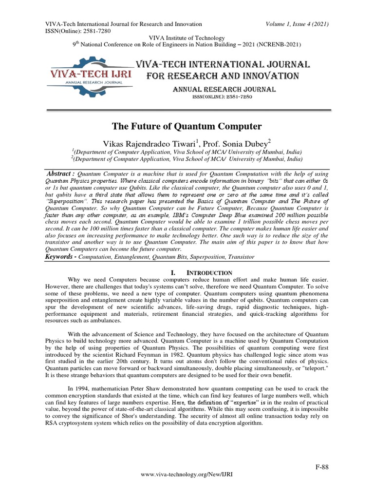 The Future of Quantum Computer | PDF | Quantum Computing | Quantum ...