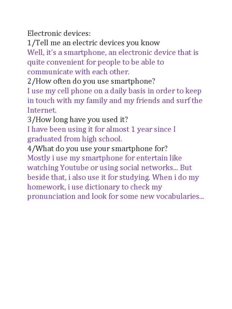 Electronic Devices: 1/tell Me An Electric Devices You Know | PDF