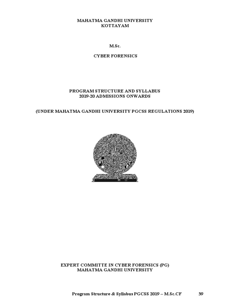 MSC CF SYLLABUS2019 Formatted | PDF | Cryptography | Component Based Software Engineering