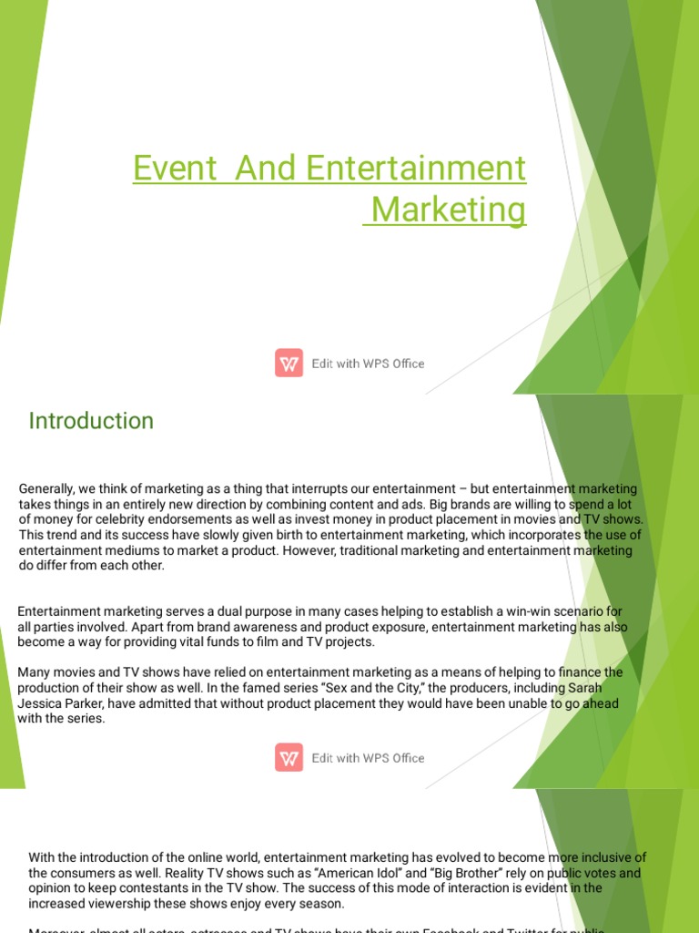 Entertainment Marketing-2 | PDF | Entertainment | Marketing