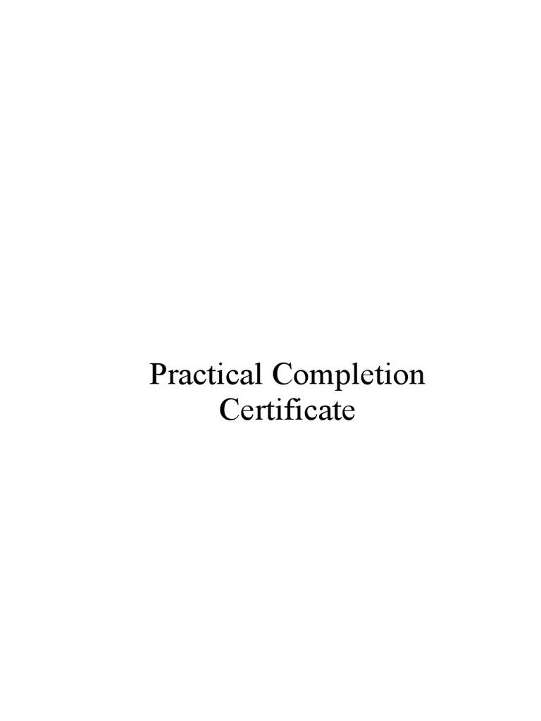 1 Practical Completion Cert | PDF | Architect | Justice