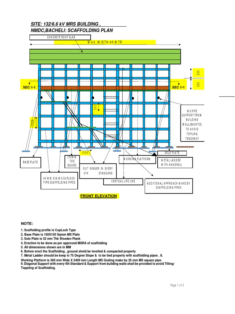 Scaffolding Plan NMDC | Download Free PDF | Scaffolding | Economic Sectors