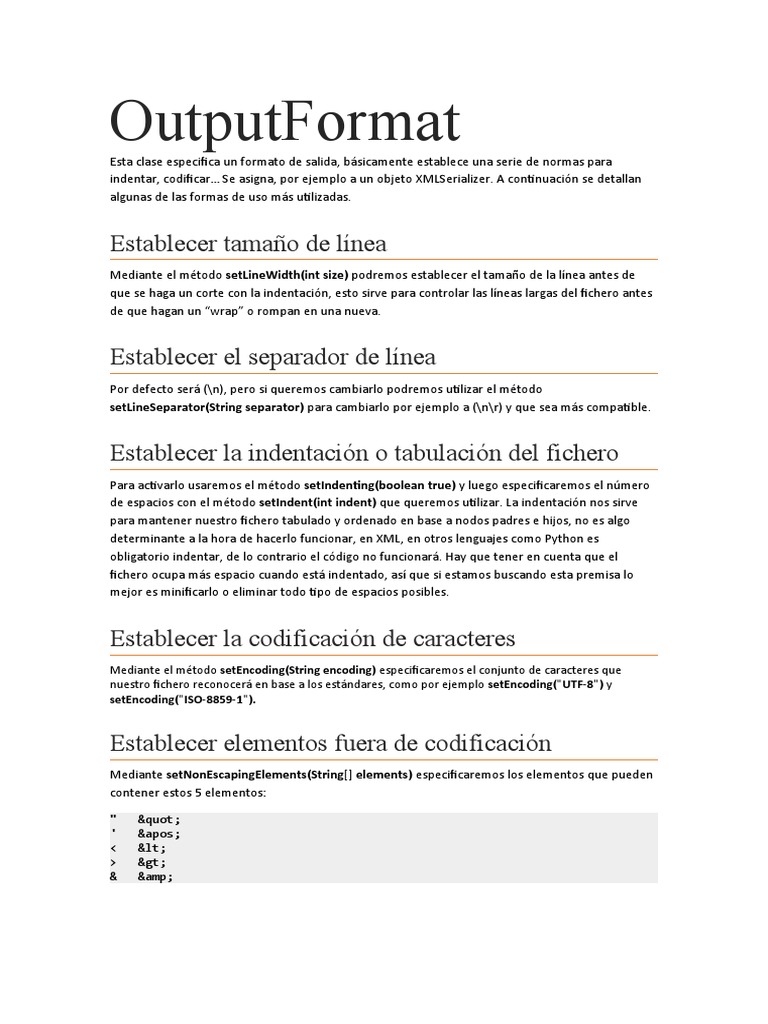 Output Format | PDF | Xml | HTML